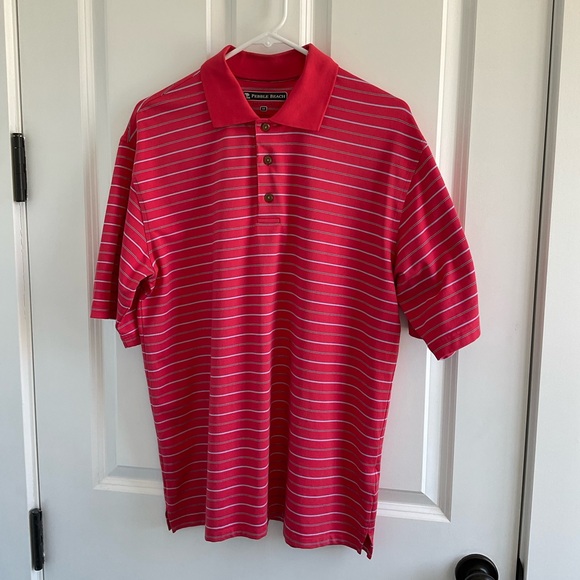 Pebble Beach | Shirts | Mens Pebble Beach Red Classic Polo Shirt | Poshmark